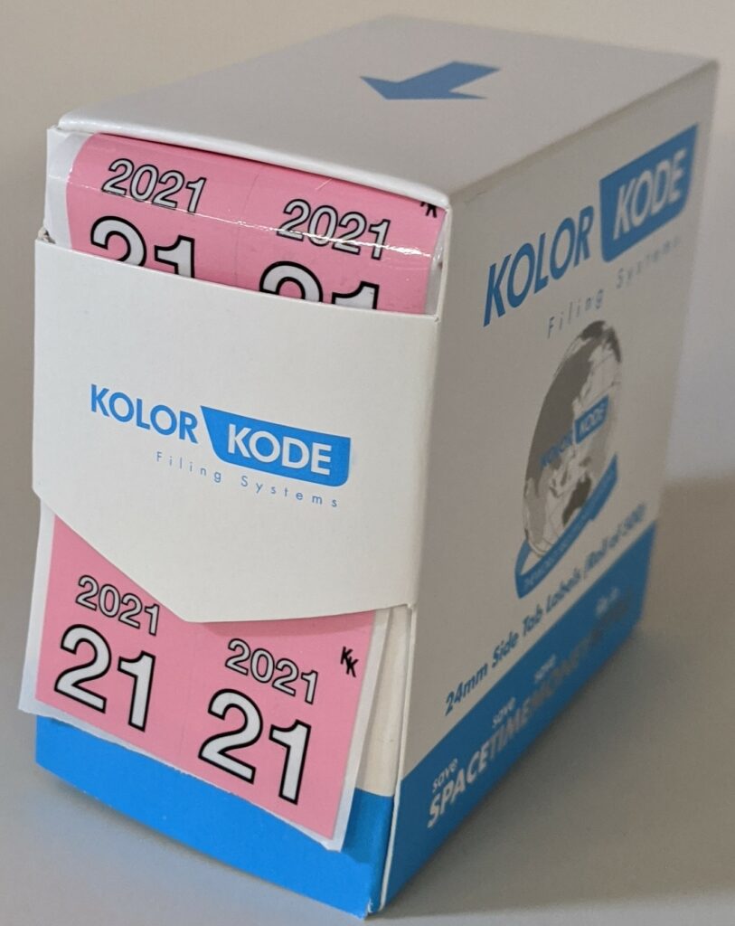 2021 - Year Label (roll of 500) | KolorKode