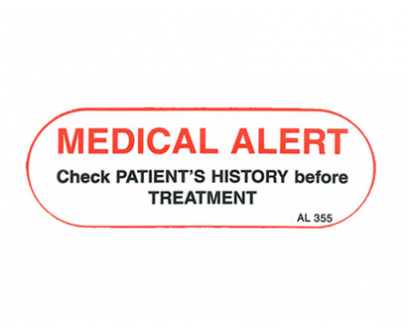 Medical Alert Sticker AL355 - Sheet | KolorKode